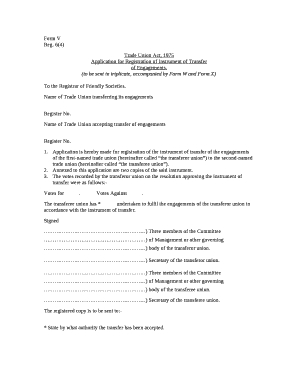 Application for Registration of Instrument of Transfer Doc Template ...