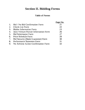 Bid / No Bid Confirmation 21 Doc Template | pdfFiller