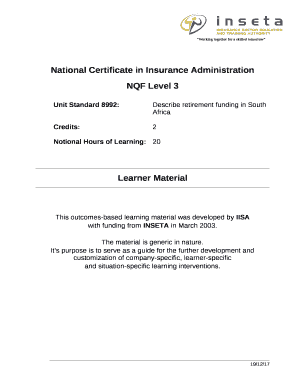 National Certificate in Insurance Administration - Inseta Doc Template ...