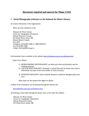 Document required and sources for Phase I ESA - web2 uwindsor Doc ...