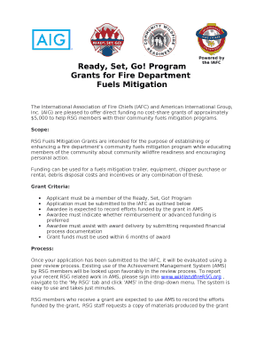 Grants for Fire Department Doc Template | pdfFiller