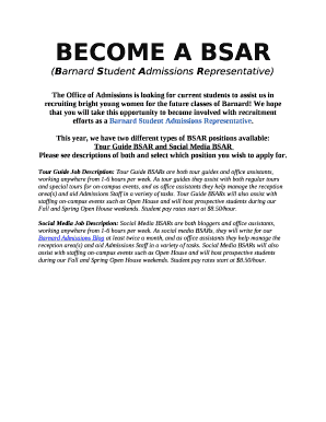 BECOME A BSAR Doc Template | pdfFiller