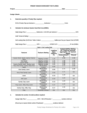 PRESBY DESIGN WORKSHEET FOR FLORIDA Doc Template | pdfFiller