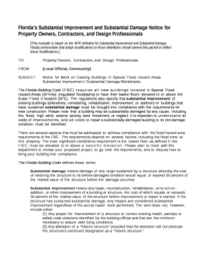 Floridas Substantial Improvement and Substantial Damage Notice for ...
