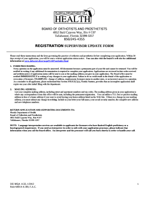 REGISTRATION SUPERVISOR UPDATE Doc Template | pdfFiller