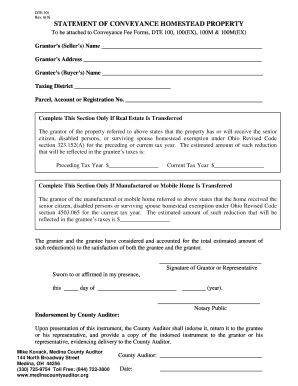 Fillable Online STATEMENT OF CONVEYANCE HOMESTEAD PROPERTY Fax Email ...