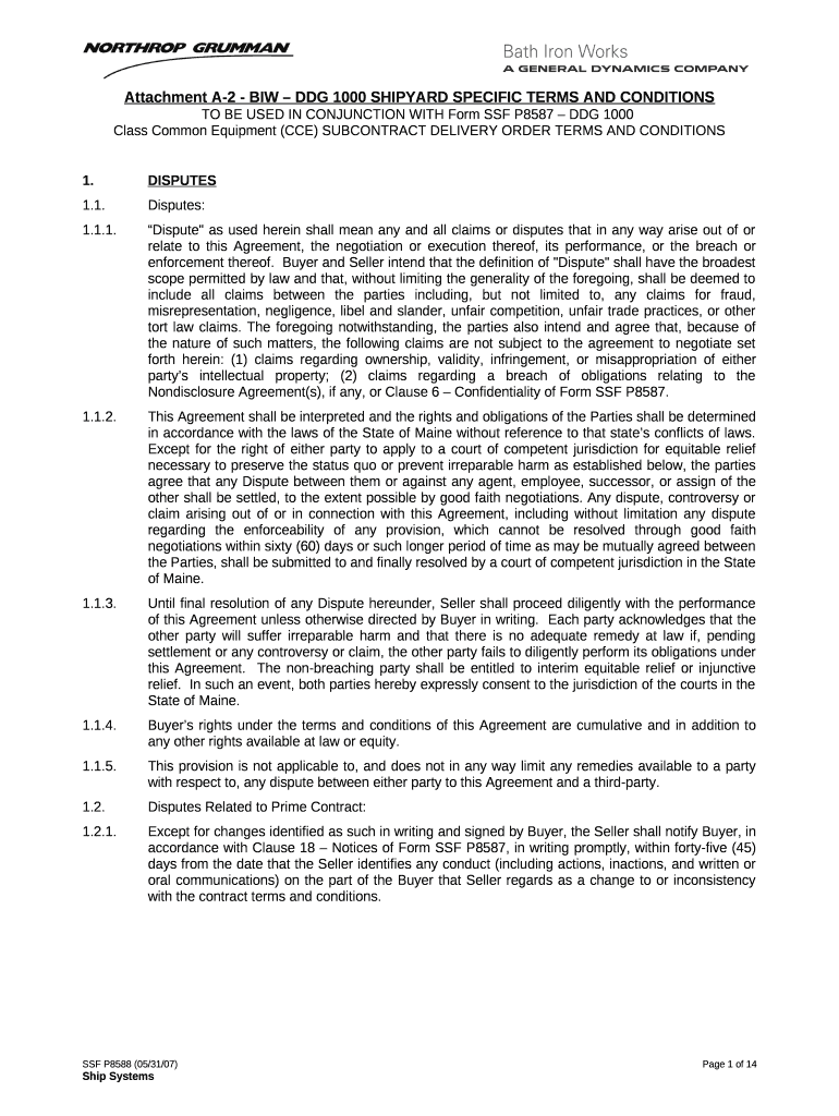 Attachment A-2 - BIW DDG 1000 SHIPYARD SPECIFIC TERMS AND CONDITIONS ...