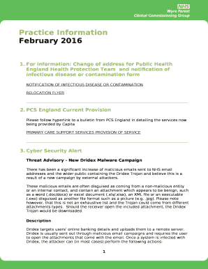 For ination: Change of address for Public Health England Health ...