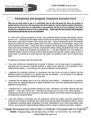 Periodontal and Surgical Treatment Consent Doc Template | pdfFiller