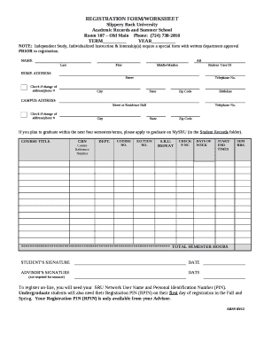 REGISTRATION /WORKSHEET Doc Template | pdfFiller