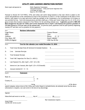 UTILITY AND CARRIER INSPECTION REPORT Doc Template | pdfFiller