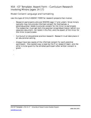 Use this type of CHILD ASSENT for research projects that involve: Doc ...