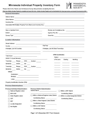Fillable Online Minnesota Individual Property Inventory Form Fax Email ...