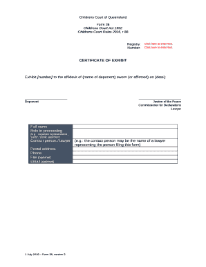 CERTIFICATE OF EXHIBIT Doc Template | pdfFiller