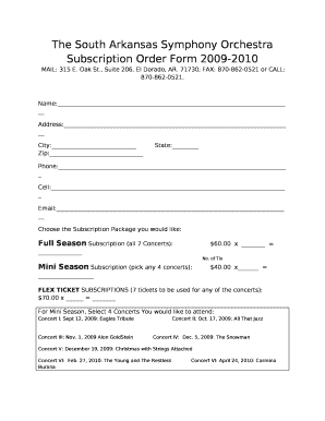 The South Arkansas Symphony Orchestra Doc Template | pdfFiller
