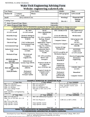 Wake Tech Engineering Advising Doc Template | pdfFiller