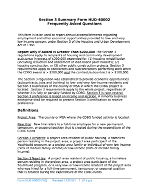 Section 3 Summary HUD-60002 Doc Template | pdfFiller