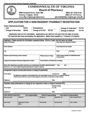 APPLICATION FOR A NON-RESIDENT PHARMACY REGISTRATION Doc Template ...