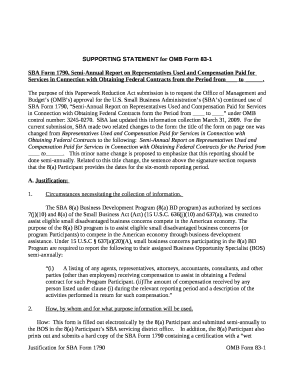 SUPPORTING STATEMENT for OMB 83-1 Doc Template | pdfFiller
