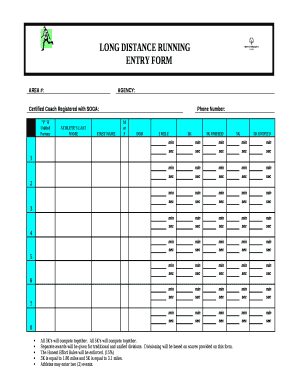 LONG DISTANCE RUNNING Doc Template | pdfFiller