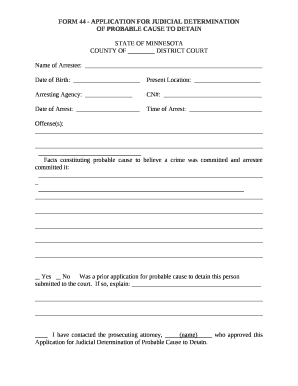 44 - APPLICATION FOR JUDICIAL DETERMINATION Doc Template | pdfFiller