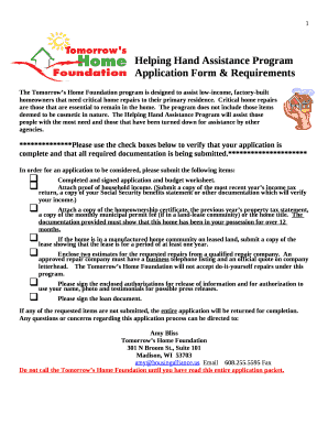 Application & Requirements Doc Template | pdfFiller