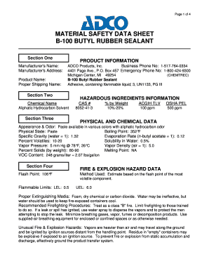 Fillable Online B-100 BUTYL RUBBER SEALANT Fax Email Print - pdfFiller