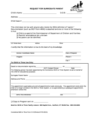 REQUEST FOR SURROGATE PARENT Doc Template | pdfFiller