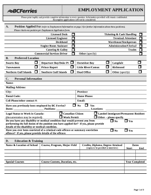 Employment Application BC Ferries - British Columbia Ferry ... Doc ...