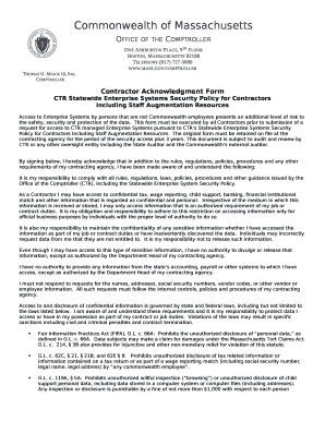 Contractor Acknowledgment Doc Template | pdfFiller