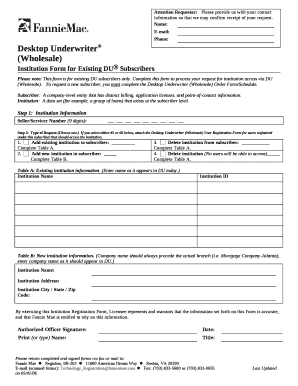 Desktop Underwriter (Wholesale) Doc Template | pdfFiller