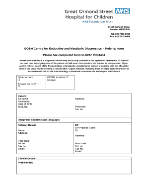 GOSH Centre for Endocrine and Metabolic Diagnostics Referral Doc ...