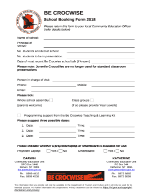 BE CROCWISE - nt gov Doc Template | pdfFiller