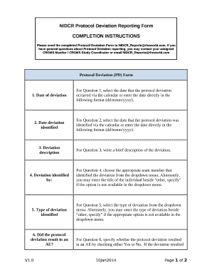 NIDCR Protocol Deviation Reporting Doc Template | pdfFiller
