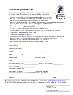 Group Tour Registration Doc Template | pdfFiller