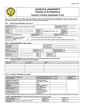 Summer Practice Application Doc Template | pdfFiller