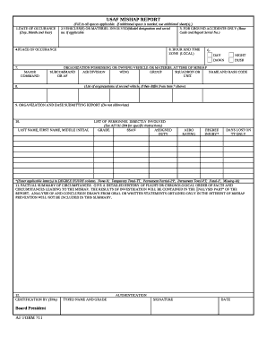 USAF MISHAP REPORT Doc Template | pdfFiller