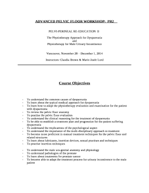 ADVANCED PELVIC FLOOR WORKSHOP:PR2 Doc Template | pdfFiller