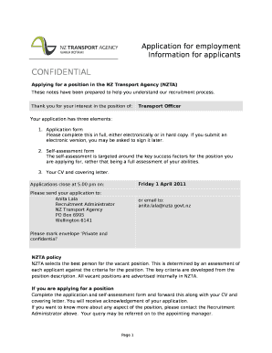 Transport Officer Doc Template | pdfFiller
