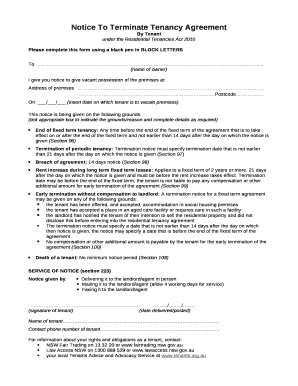 I give you notice to give vacant possession of the premises at: Doc ...