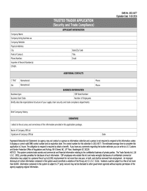 TRUSTED TRADER Application Doc Template | pdfFiller