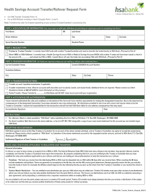 Fillable Online Health Savings Account Transfer/Rollover Request Form ...
