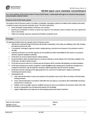 As a core member of the (insert name of team) SCAN team, I understand ...