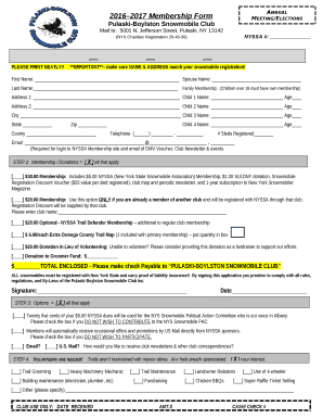 20162017 Membership Doc Template | pdfFiller
