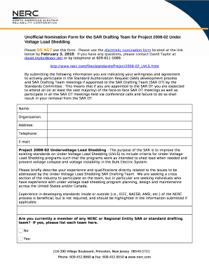 Unofficial Nomination for the SAR Drafting Team for Project 2008-02 ...