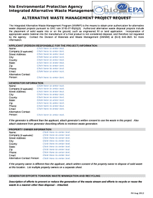 ALTERNATIVE WASTE MANAGEMENT PROJECT REQUEST - epa ohio Doc Template ...