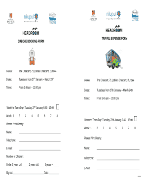 CRECHE BOOKING Doc Template | pdfFiller