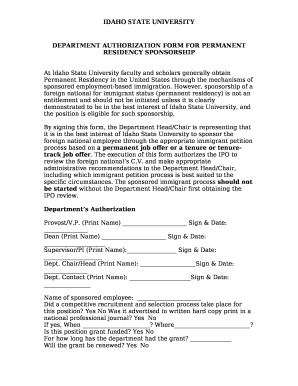 DEPARTMENT AUTHORIZATION FOR PERMANENT RESIDENCY SPONSORSHIP Doc ...