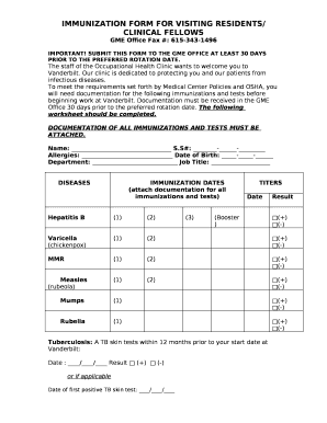 IMMUNIZATION FOR VISITING RESIDENTS/ Doc Template | pdfFiller