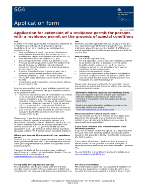 Application for extension of a residence permit for persons with a residence permit on the ...